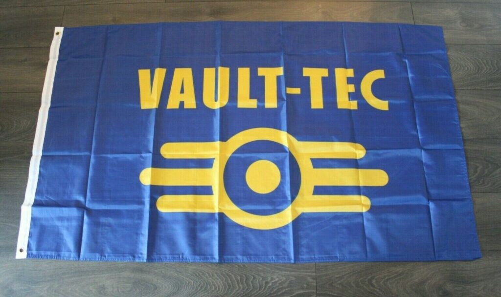 Fallout Vault Tech Banner Flag 3x5ft Blue Yellow Logo 76 New - Best ...